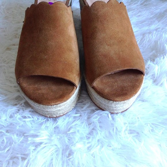 kate spade | Shoes | New Kate Spade Tabby Wedge Mules In Toast | Poshmark